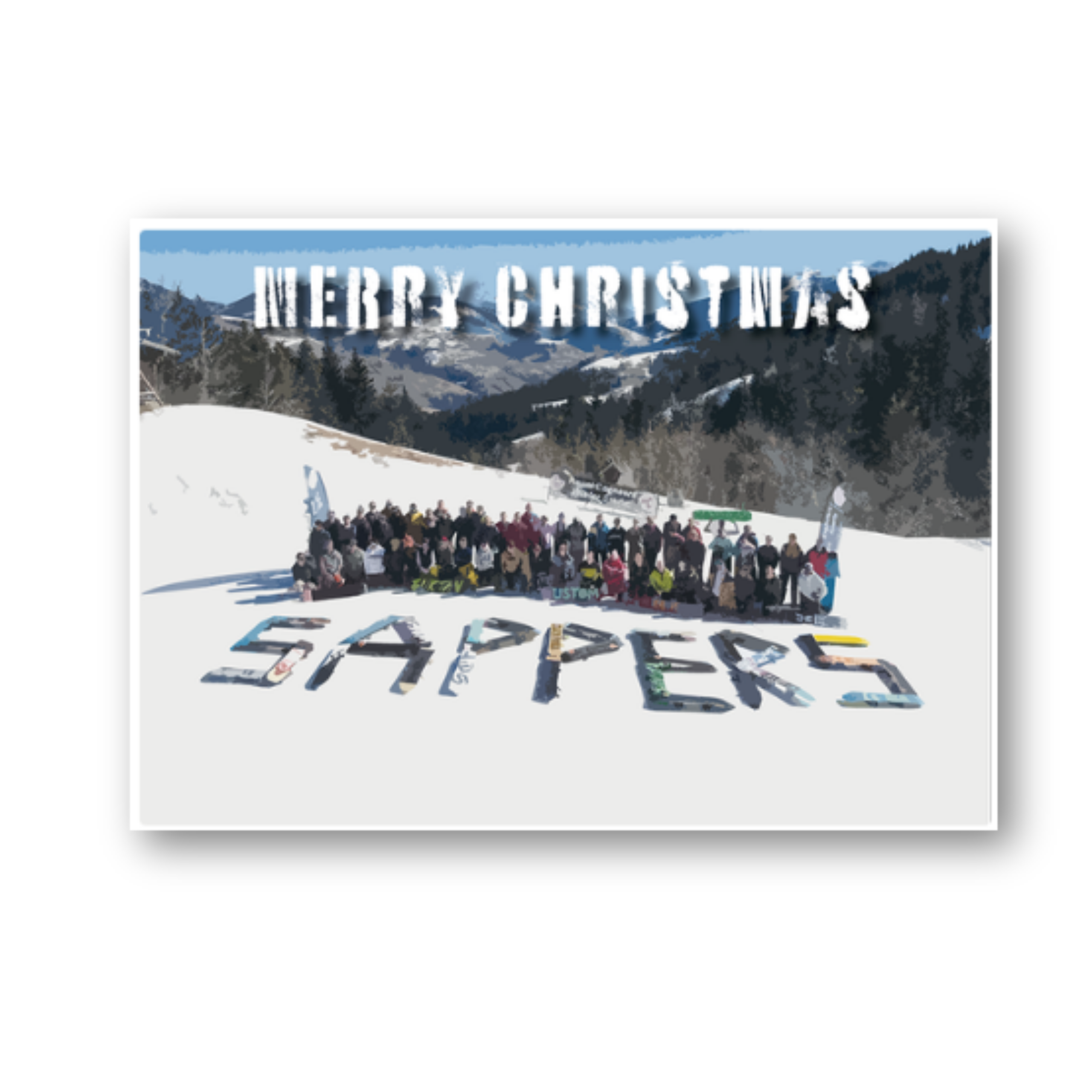 Sappers in the snow Christmas Card | The Sapper Shop