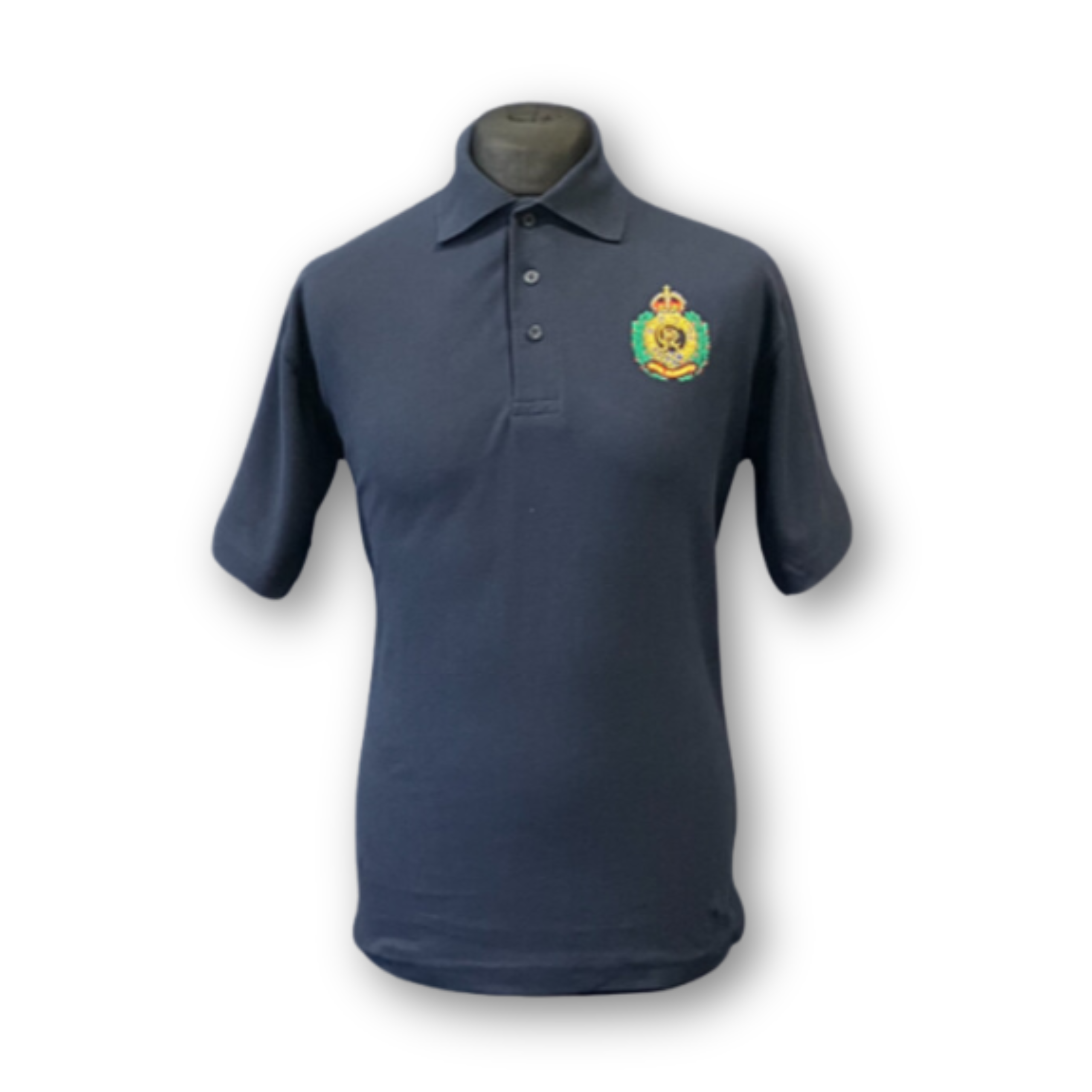 Polo Shirt Dark Blue with Colour Cap Badge | The Sapper Shop
